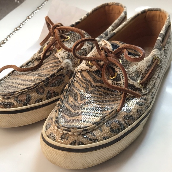 Sperry | Shoes | Sperry Topsider Mixed Animal Prints With Sequins ...